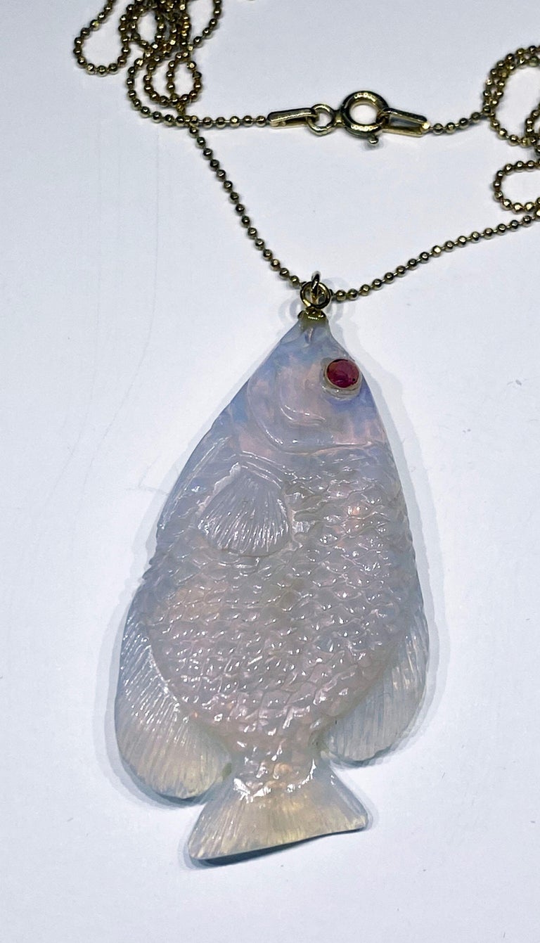 Opal Fish Pendant For Sale at 1stDibs