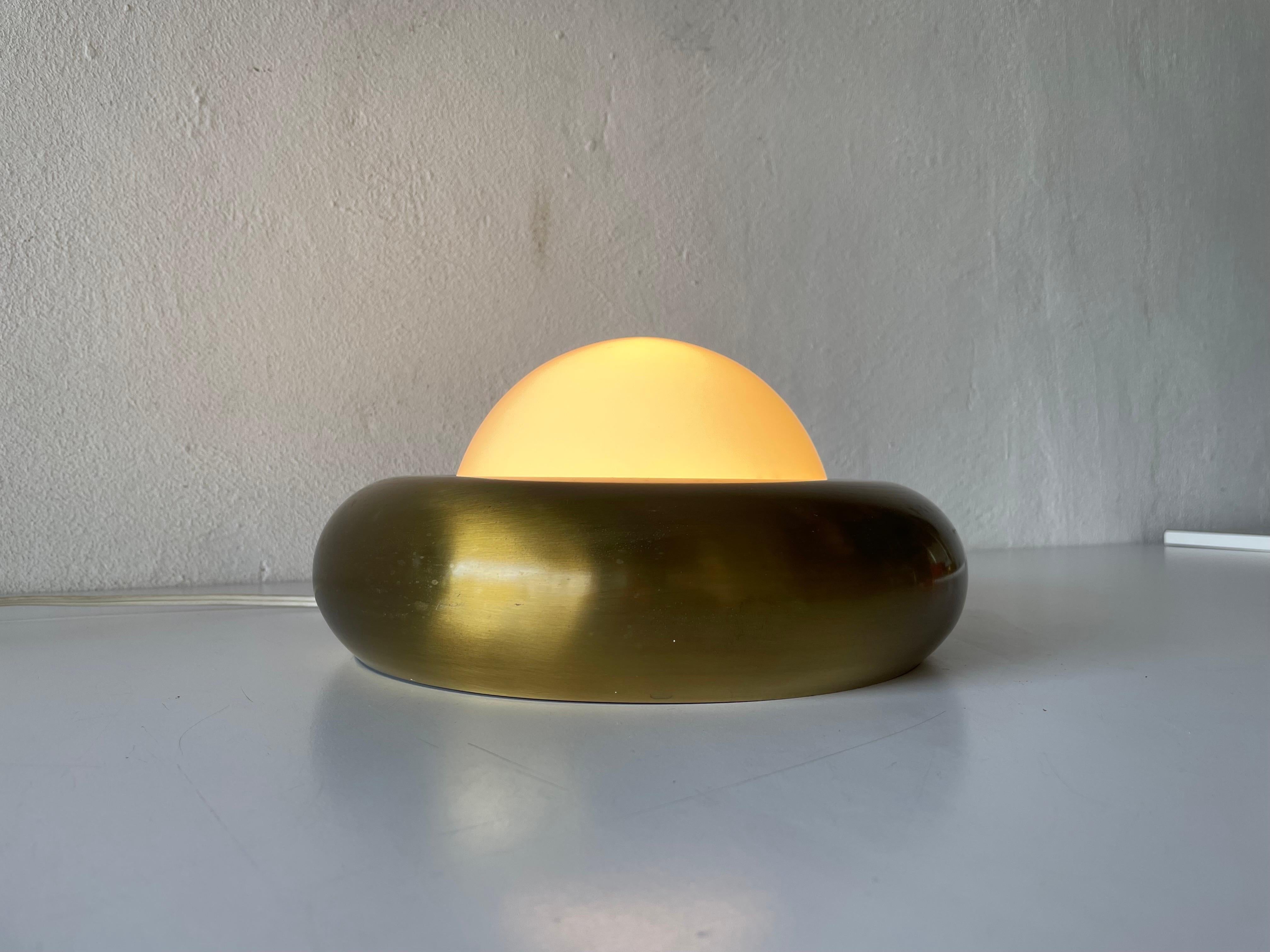Opal Glass and Brass Ufo "Small Size" Flush Mount Light by Valenti ...