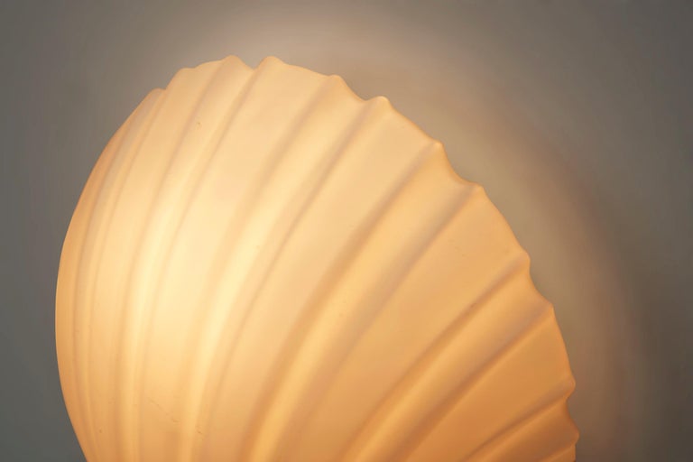 Opal Glass Shell Wall Lamp by Glashütte Limburg, Germany 1970s For Sale ...