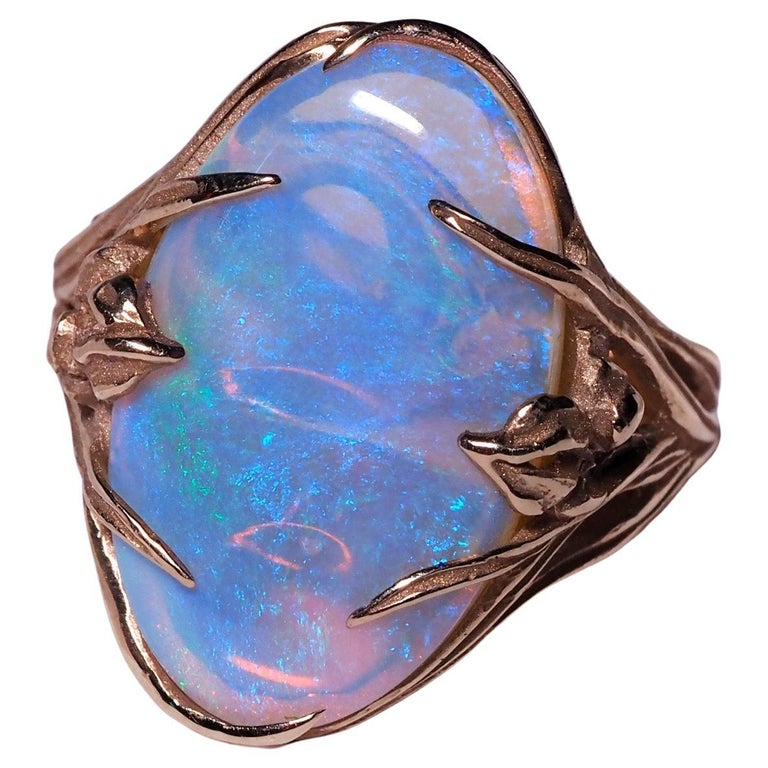 Opal Gold Ring Iris Engagement Ring Australian Opal Wedding im Angebot ...