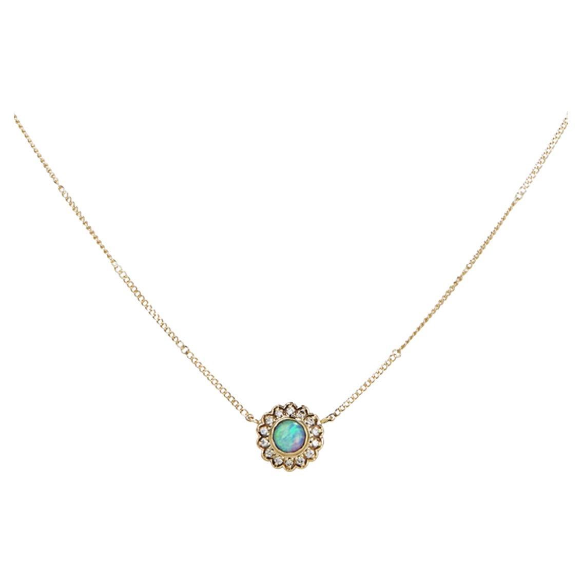 Head in the Clouds Crystal Opal Necklace No. 16 with Diamonds by NIXIN ...