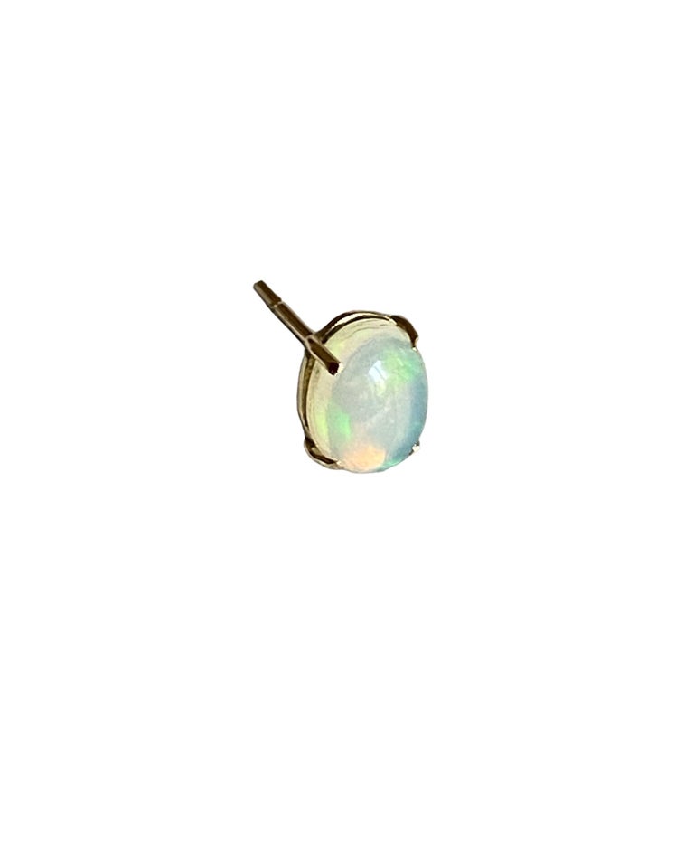 Opal Mono Earring 18K Yellow Gold Unisex For Sale at 1stDibs