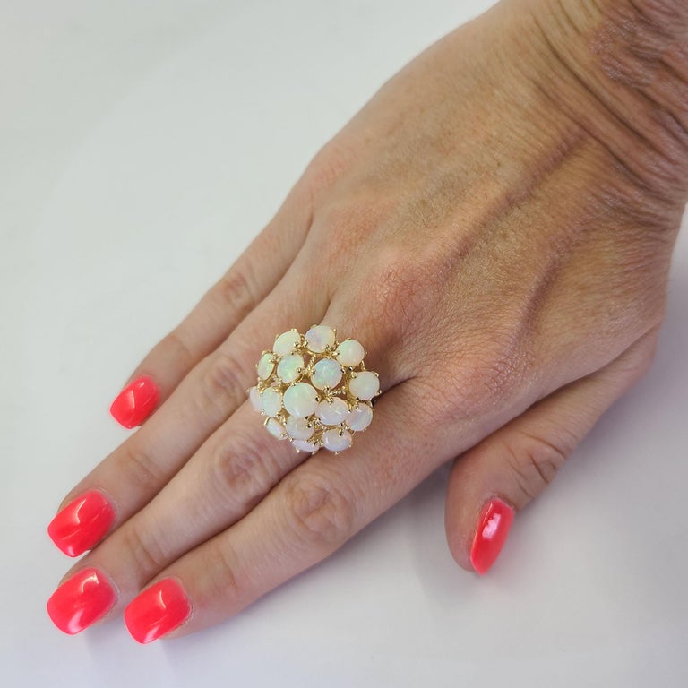 Opal Pyramid Ring in Yellow Gold For Sale at 1stDibs