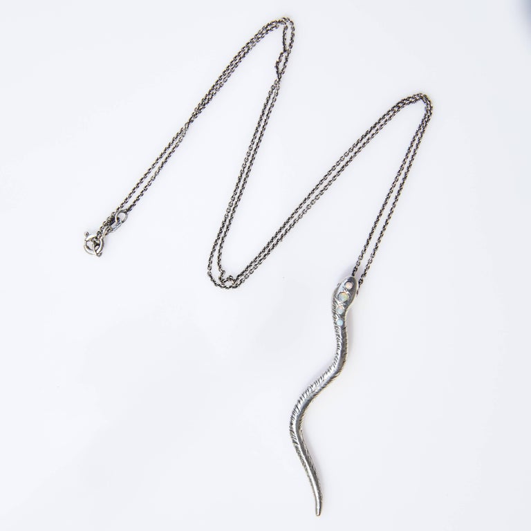 Opal Ruby Snake Chain Pendant Necklace Silver J Dauphin For Sale at 1stDibs
