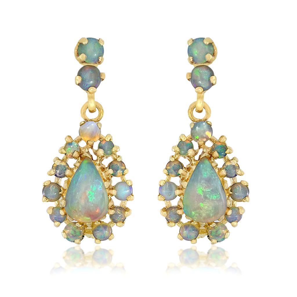 Opal Teardrop 14K Dangle Earrings For Sale at 1stDibs | 6541 mos