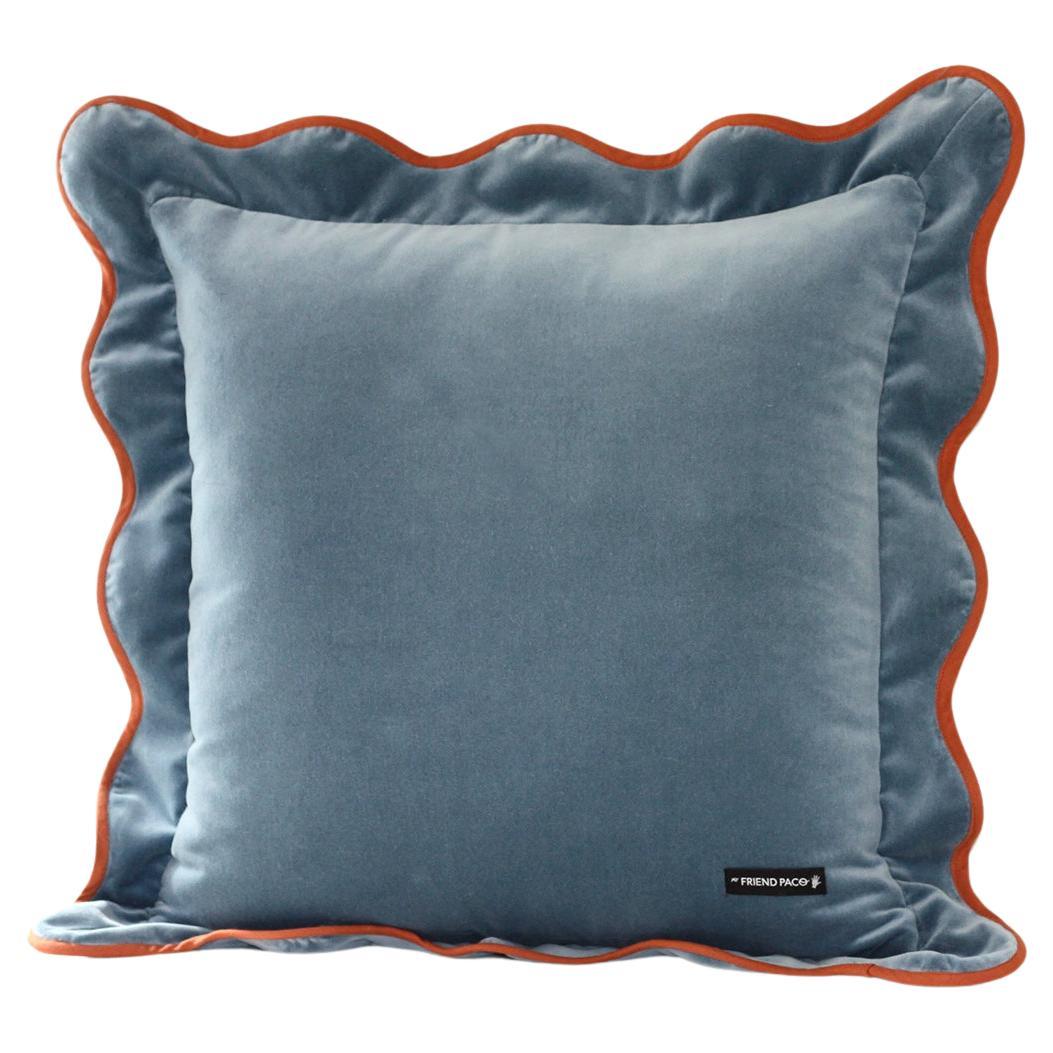 Opala Pink Scalloped Velvet Deluxe Handmade Decorative Pillow For Sale ...