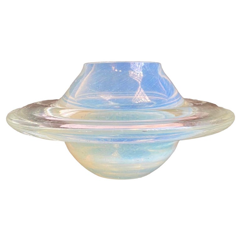 Opalescent Murano Glass Saturn Shaped Planet Paperweight or Bowl, Italy ...