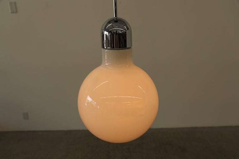 Opaline Glass Globe Pendant Lamp with Open Bottom For Sale at 1stDibs