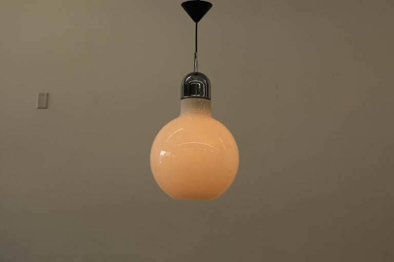 Opaline Glass Globe Pendant Lamp with Open Bottom For Sale at 1stDibs