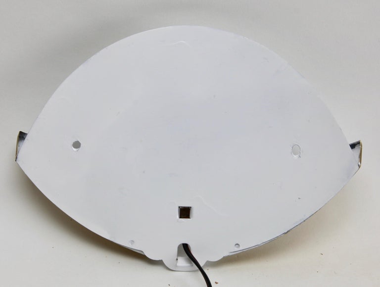 Opaque Art Deco Clamshell Wall Lamp with Brass Fittings at 1stDibs