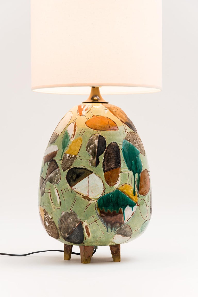Christopher Russell, Opaque Green Lamp, USA For Sale at 1stDibs