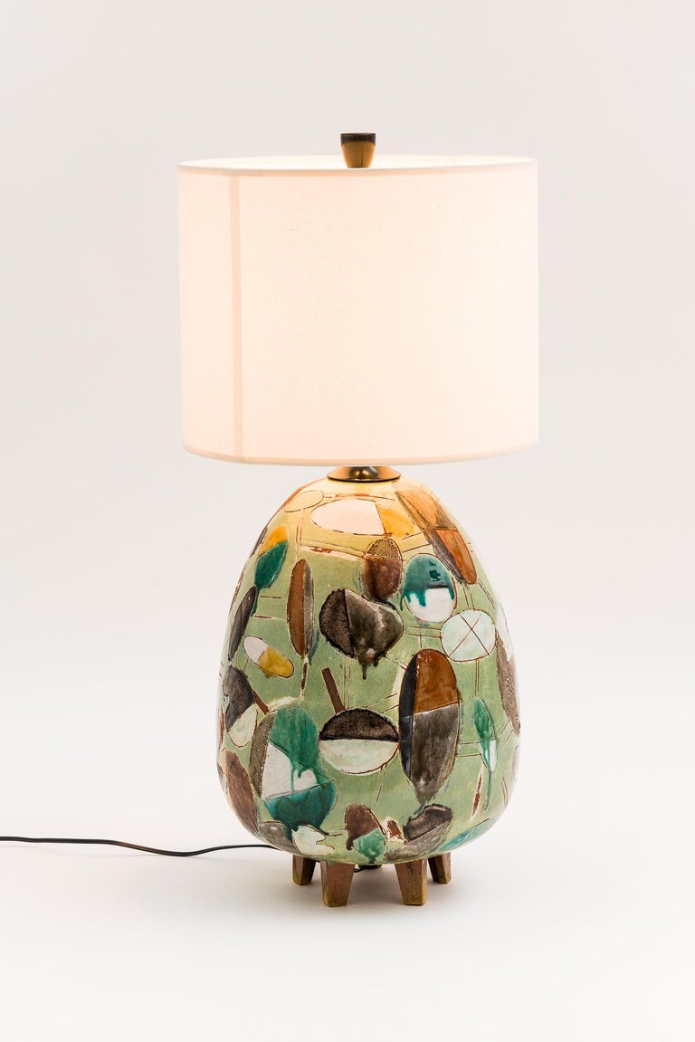 Christopher Russell, Opaque Green Lamp, USA For Sale at 1stDibs