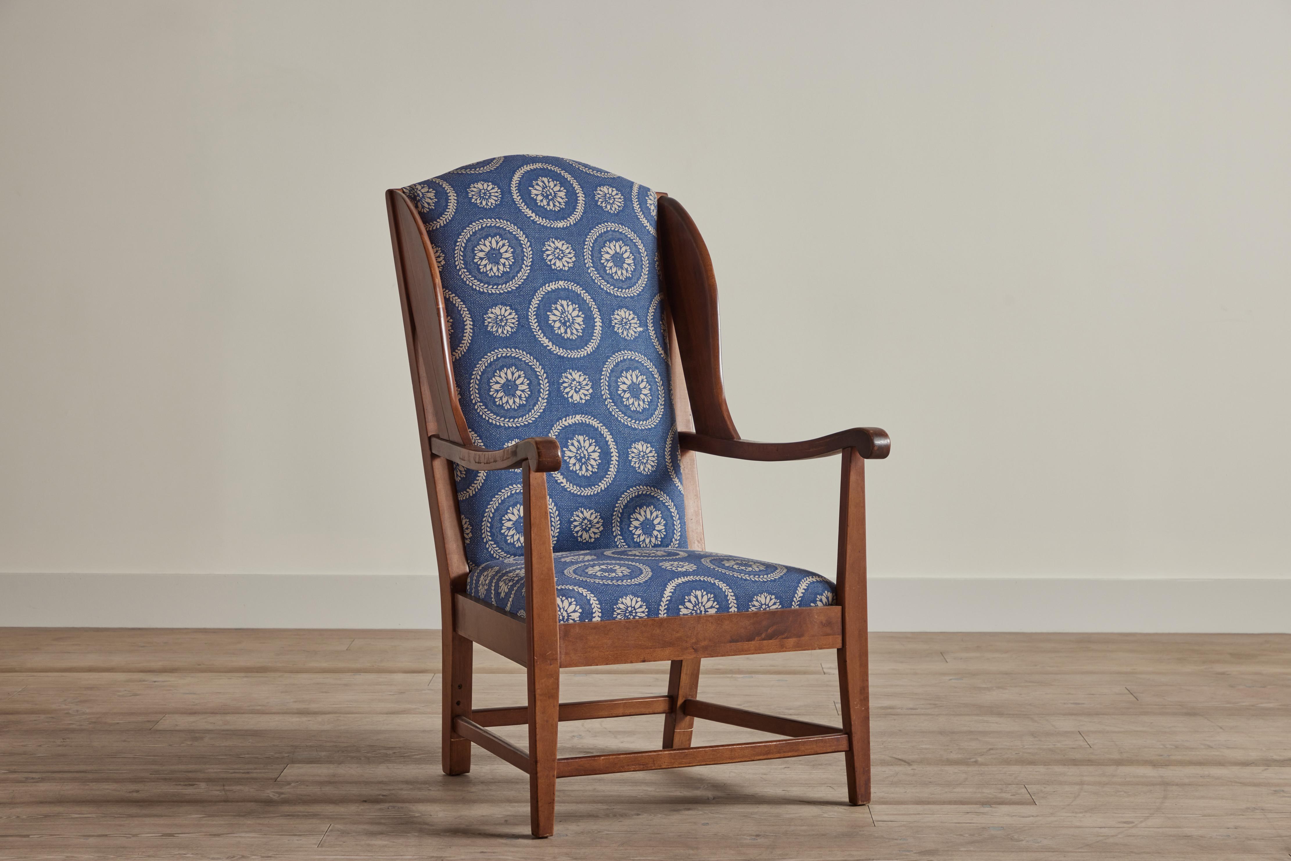 Open Arm Wing Chair at 1stDibs