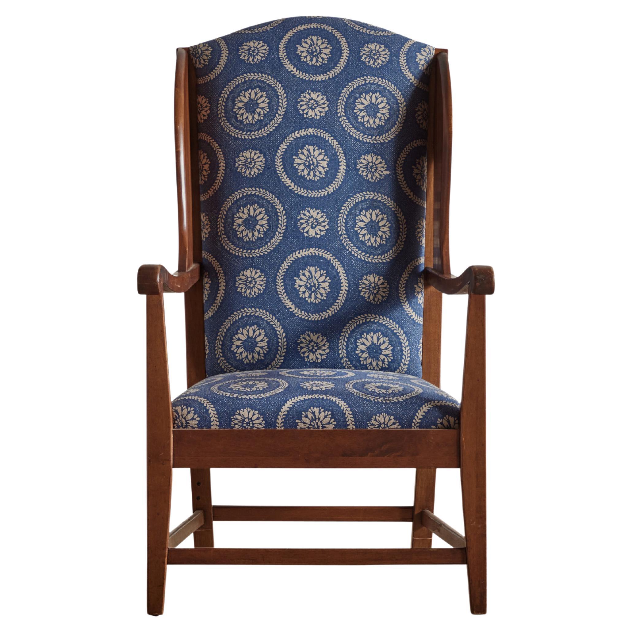 Open Arm Wing Chair at 1stDibs