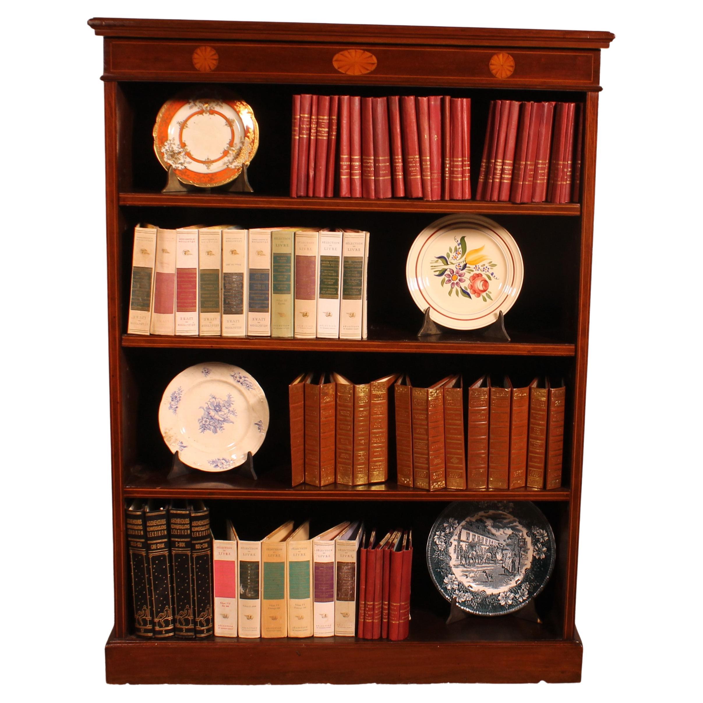 Antique English Bookcase in Mahogany, Queen Anne Style at 1stDibs