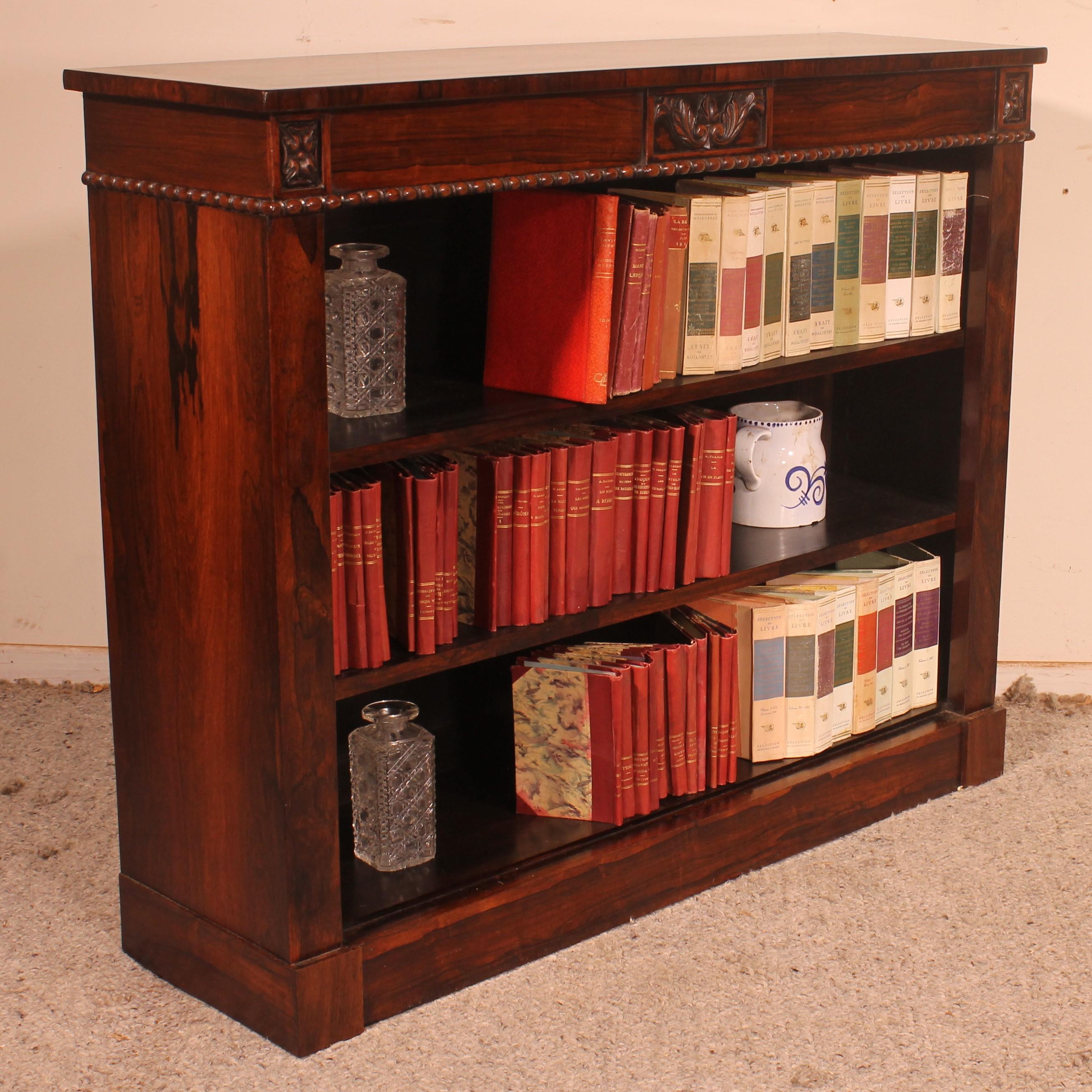 Open Bookcase in Rosewood circa 1800 Regency Period For Sale at 1stDibs