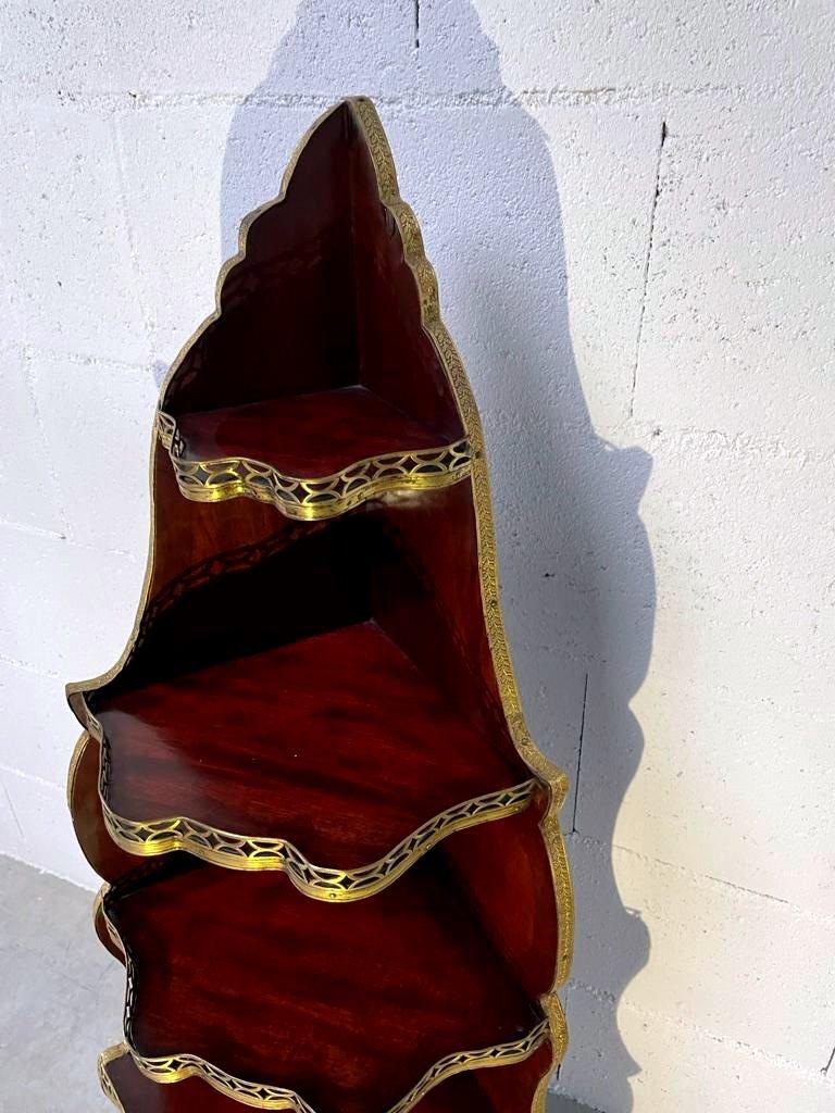 Open Corner Shelf on Feet, Solid Rosewood and Rosewood Veneer, 19th ...