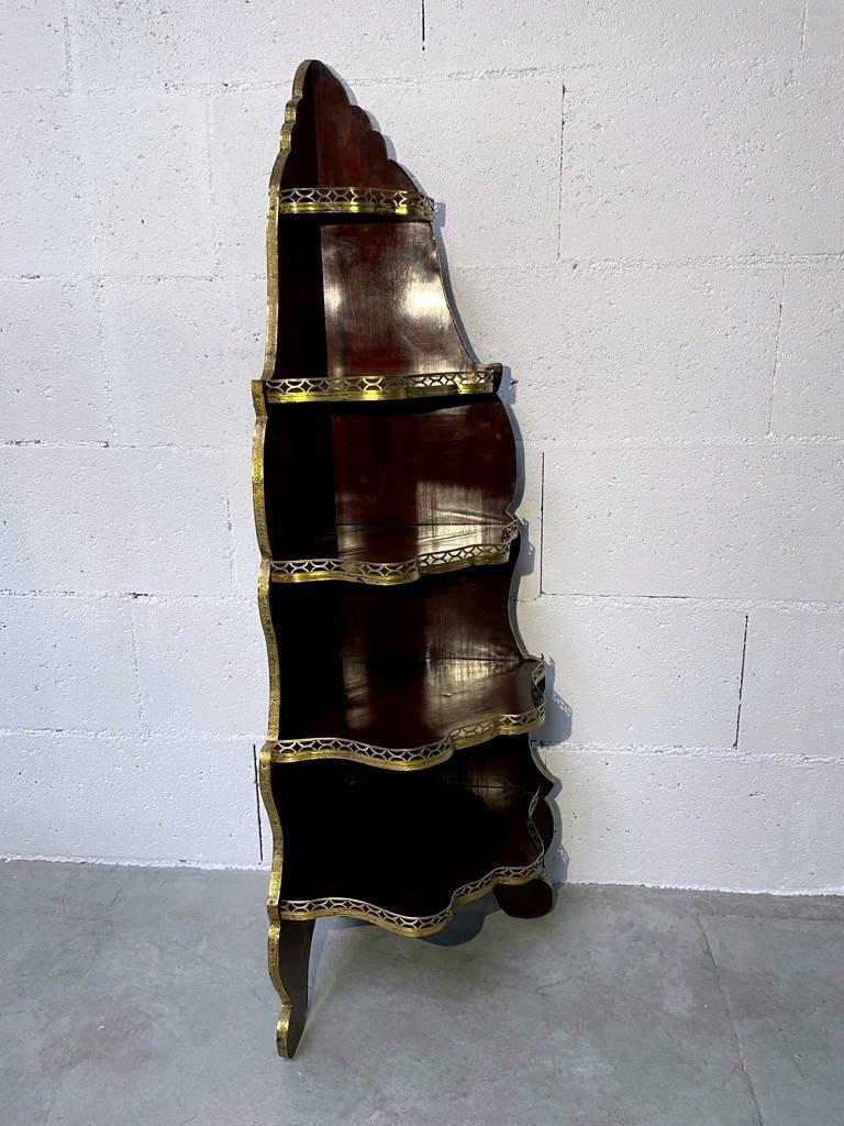 Open Corner Shelf on Feet, Solid Rosewood and Rosewood Veneer, 19th ...