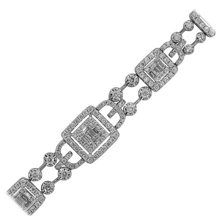 Open Diamond Station Bracelet For Sale at 1stDibs