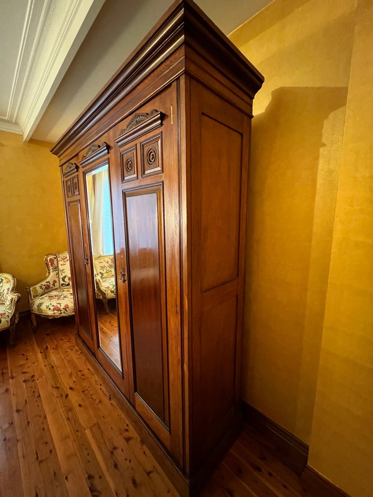 Antique Anthony Hordens Two Door with Mirror Wardrobe Anti For Sale at ...