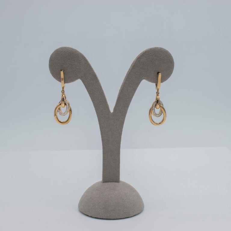 Open-Work Round Diamond Circular Dangle Earrings in Yellow Gold For ...