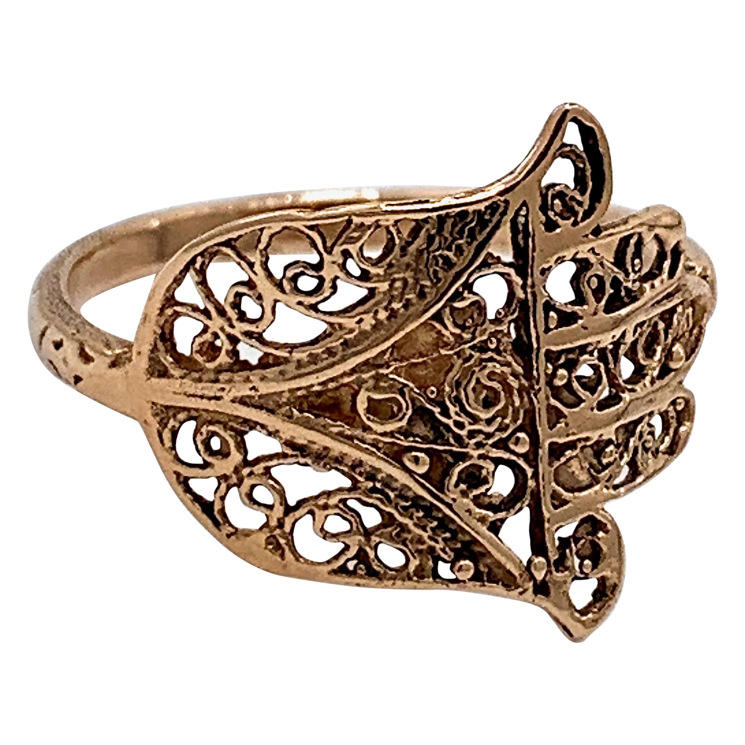 0.80 Carat Abstract Openwork Leafy Diamond Ring in 18 Karat White Gold ...