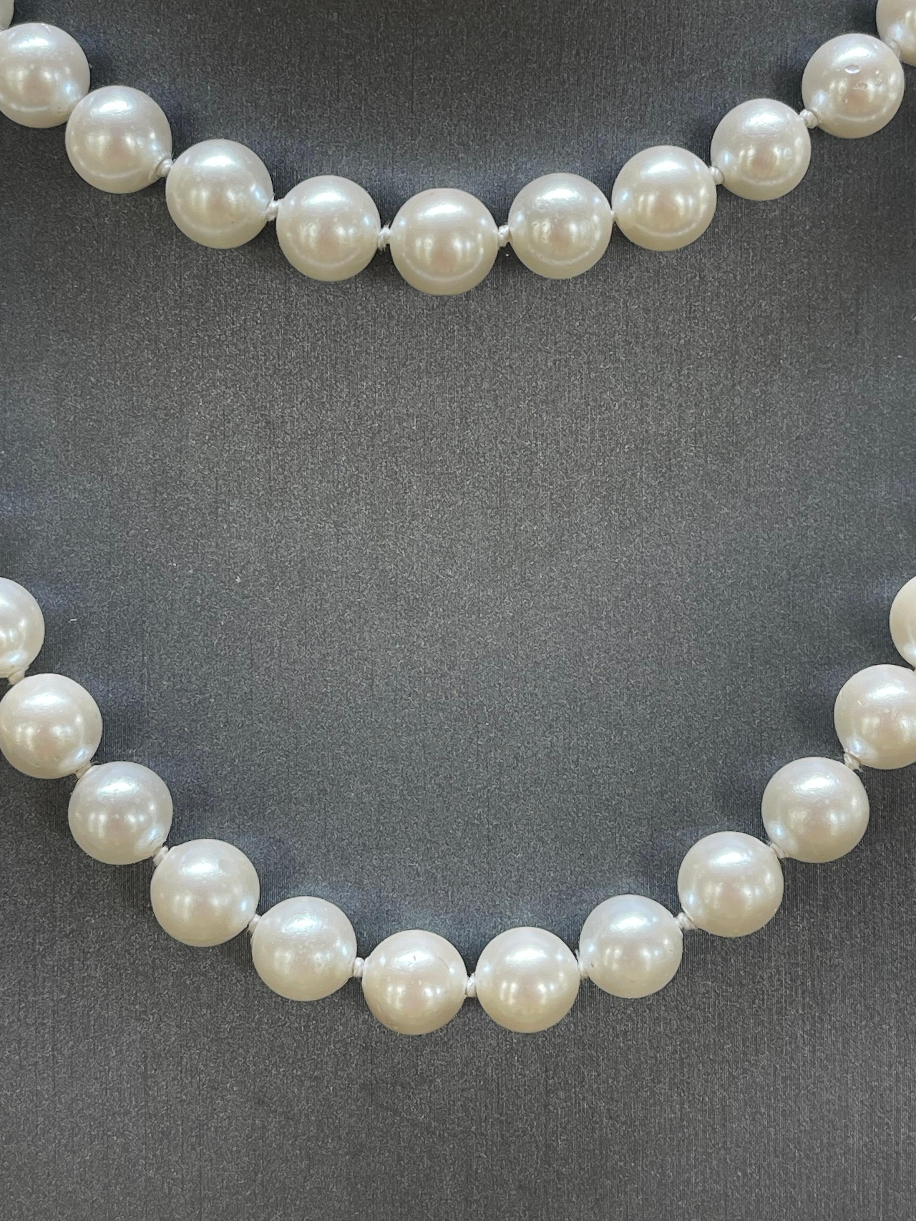 Opera Length White Akoya Pearl Necklace For Sale at 1stDibs