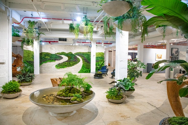 Handcrafted Wallscape with Silk Foliage by OPIARY For Sale at 1stDibs