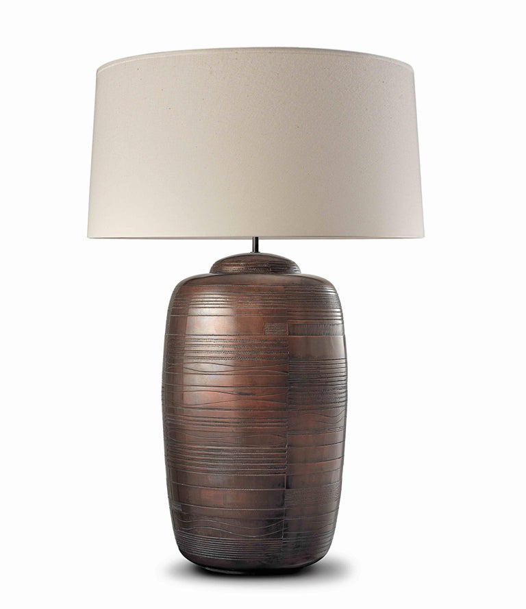 OPIO. Table Lamp in Aged Brass, Modern Art Deco Design Handmade Shade ...