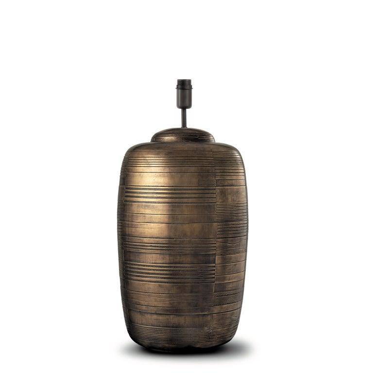 OPIO. Table Lamp in Aged Brass, Modern Art Deco Design Handmade. Shade ...