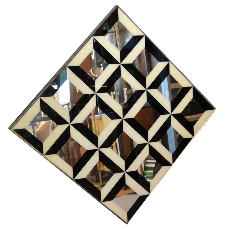 Optical Illusion Diamond Pop Art Mirror in the Style of Verner Panton ...