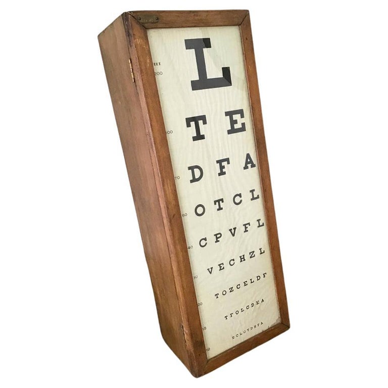 Optician Eye Chart Light Box Cabinet PSEG Phone Box For Sale at 1stDibs