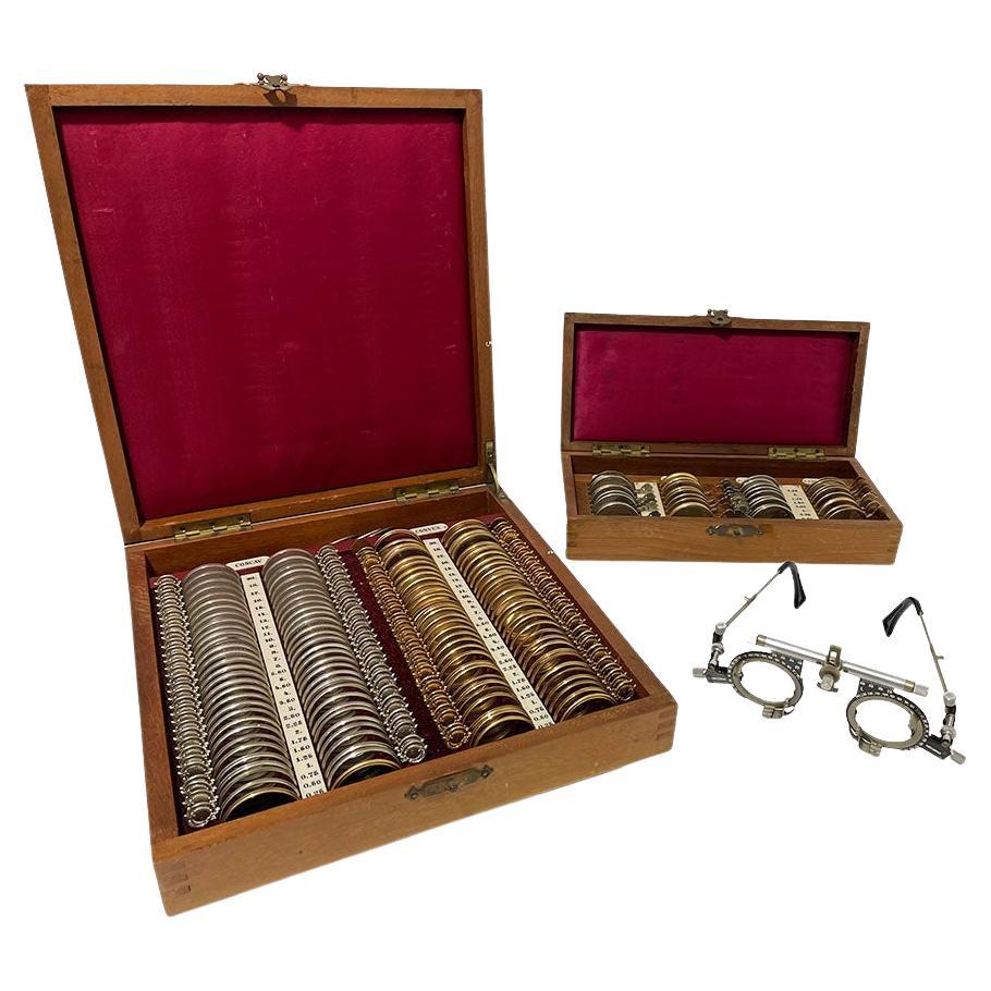 Antique American Optometry Trial lens Set with Testing Glasses For Sale ...