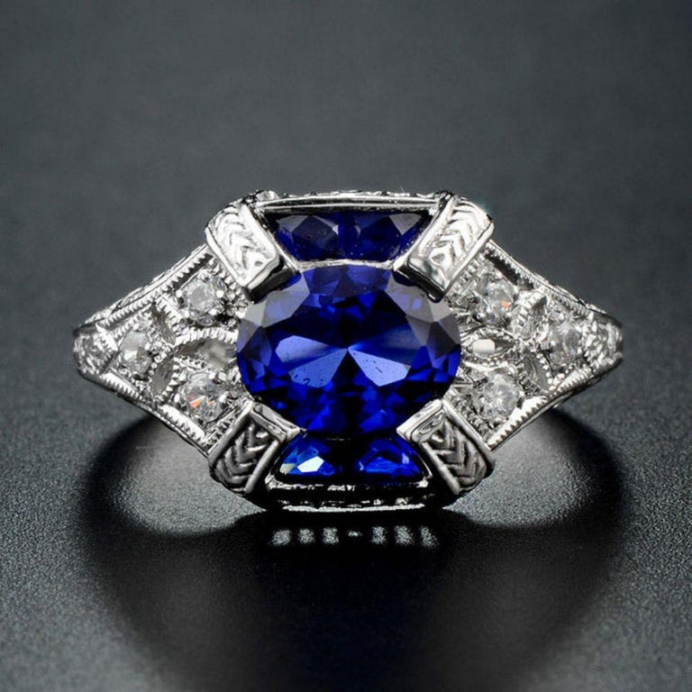 Opulent Sapphire and Diamond Ring For Sale at 1stDibs