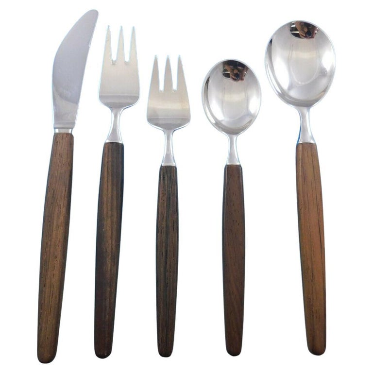 Opus Rosewood Lundtofte Denmark Stainless Steel Flatware Set Service 50 ...