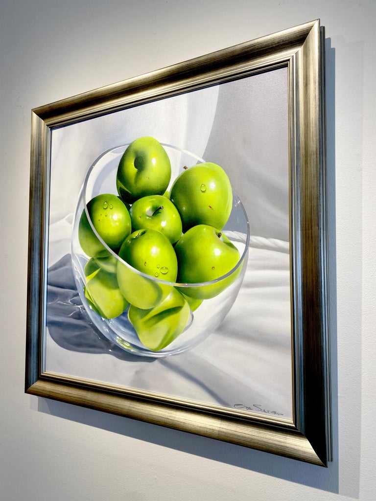 Ora Sorensen - Ora Sorensen, "Apples and Crystal", 30x30 Realism Fruit ...