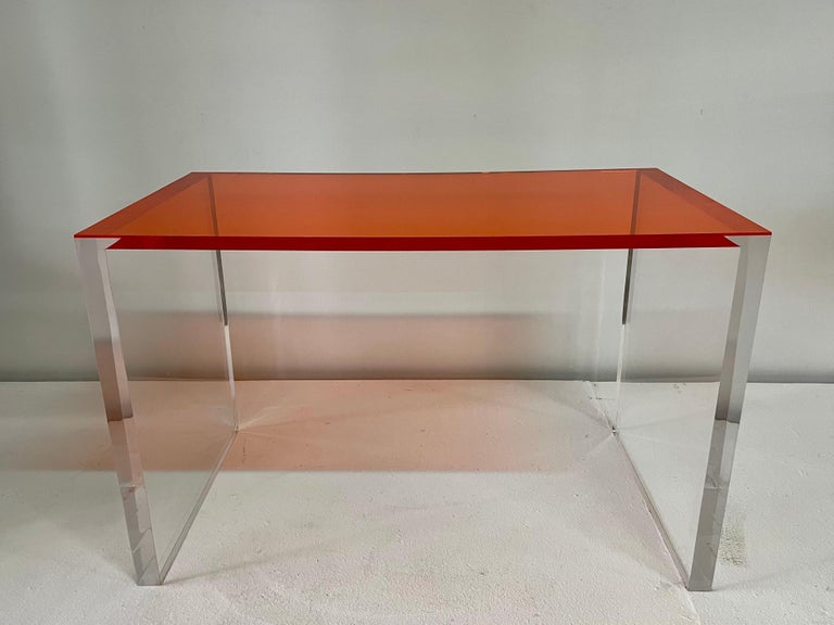 Orange Acrylic Top Desk/ Game Table For Sale at 1stDibs | orange ...