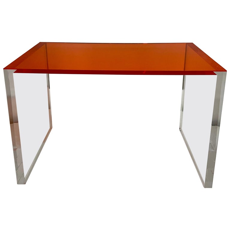 Orange Acrylic Top Desk/ Game Table For Sale at 1stDibs | orange ...