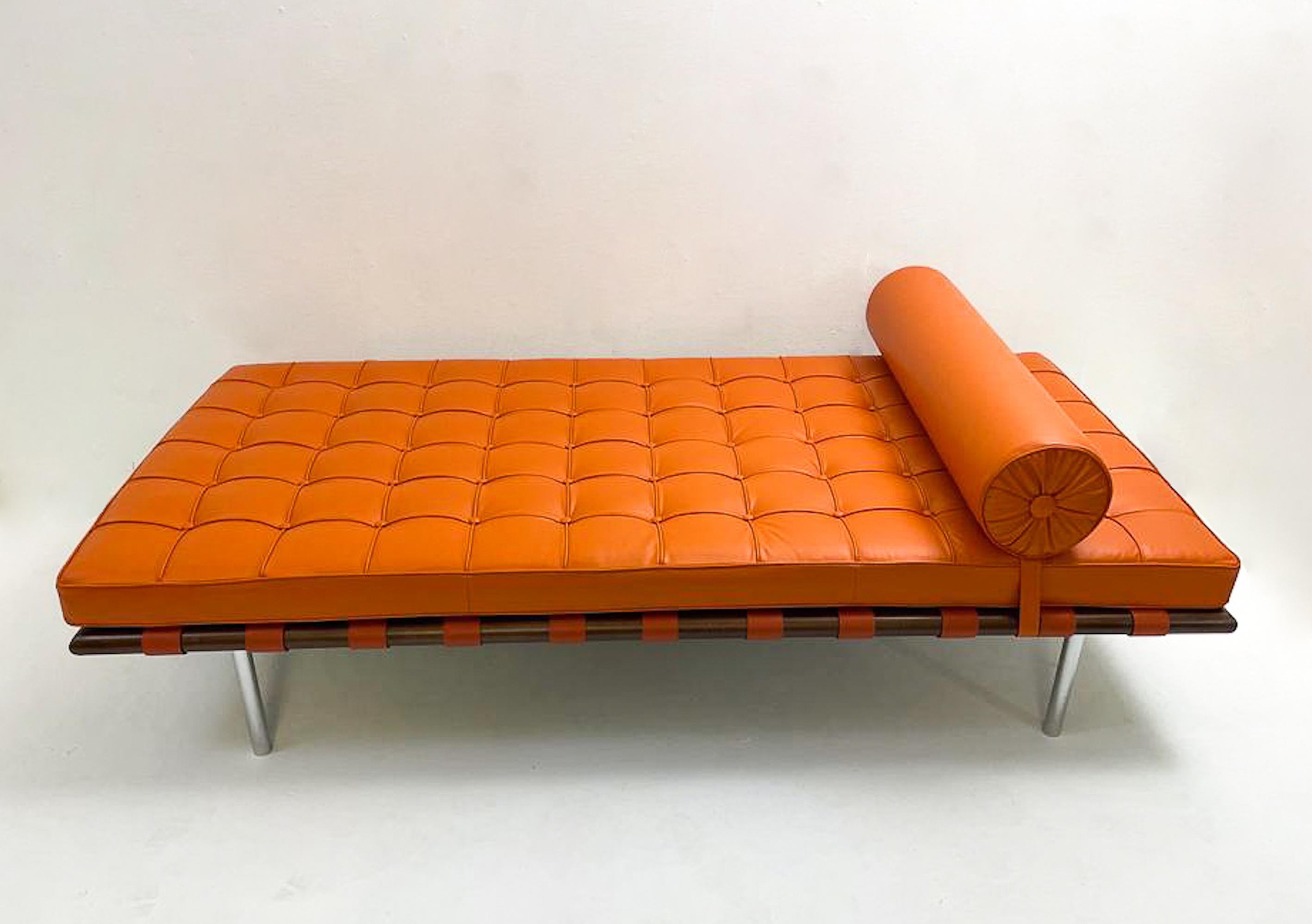 Orange Barcelona Daybed by Ludwig Mies van der Rohe for Knoll, 2000s ...