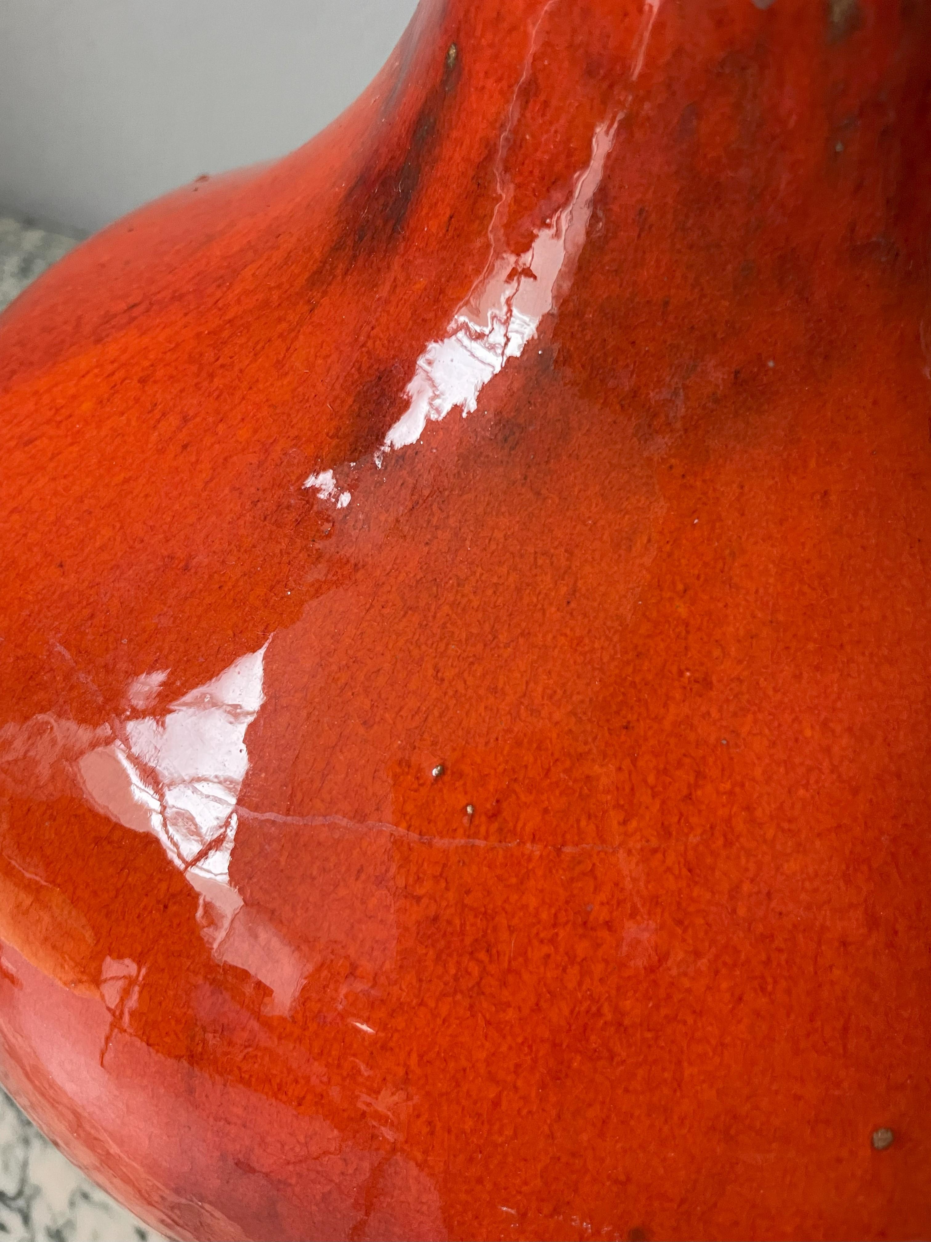 Orange Ceramic Table Lamp, 1970s For Sale at 1stDibs