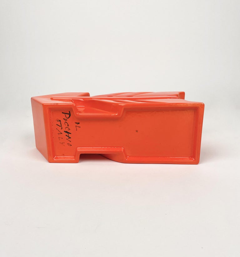 Orange Ceramic Vase Enzo Bioli for Il Picchio, Italy 1970s For Sale at ...