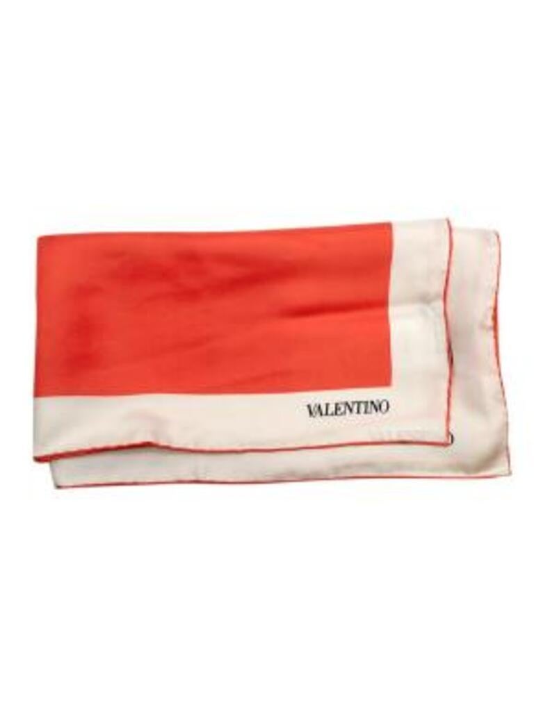 orange and cream Vlogo silk twill square scarf 140 For Sale at 1stDibs