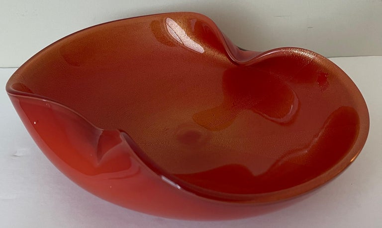 Orange Murano Glass Ashtray by Barbini For Sale at 1stDibs