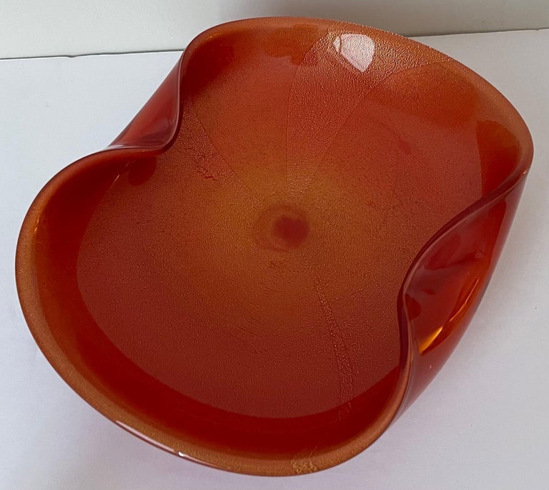Orange Murano Glass Ashtray by Barbini For Sale at 1stDibs