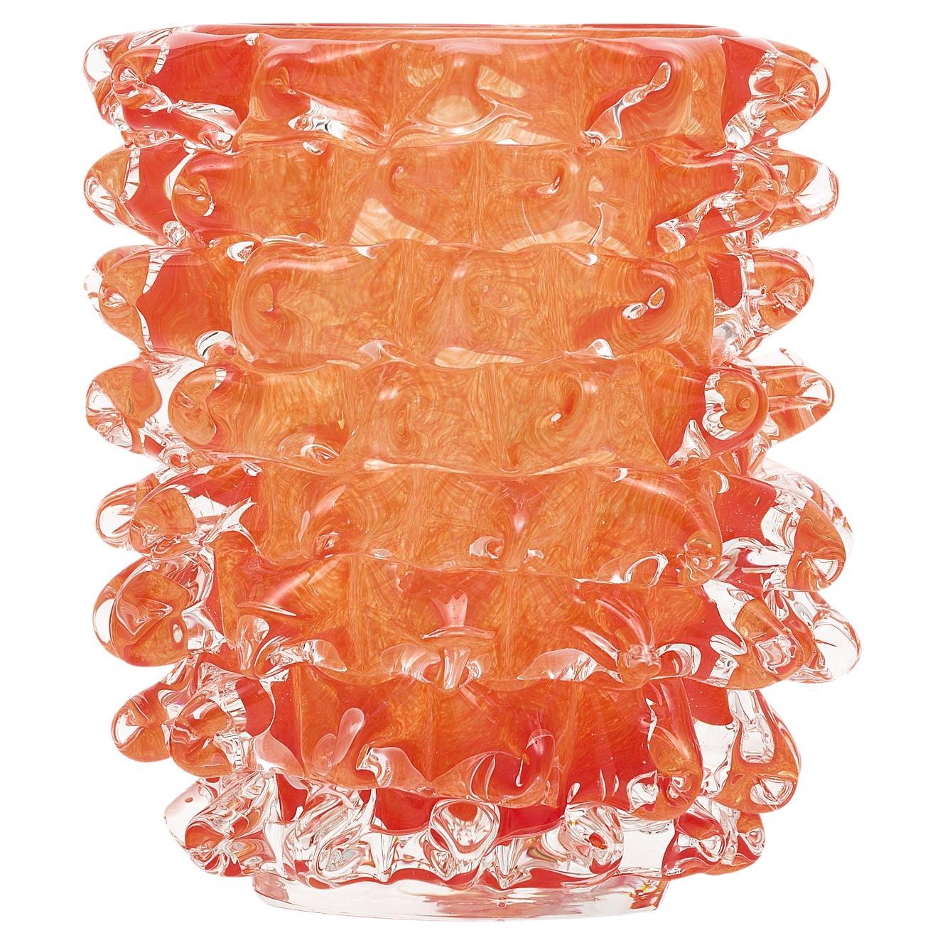 Vintage Orange Glass Vase, Northern Europe, Wavy Mouth, 1970s Design ...