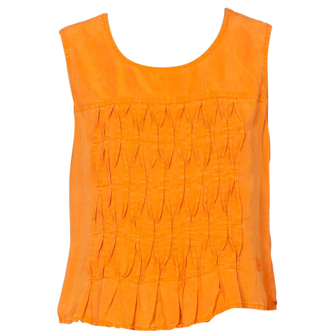 1970S Yellow Tan Suede Leather Beaded Fringe Lace Up Crop Tops Shirt at ...