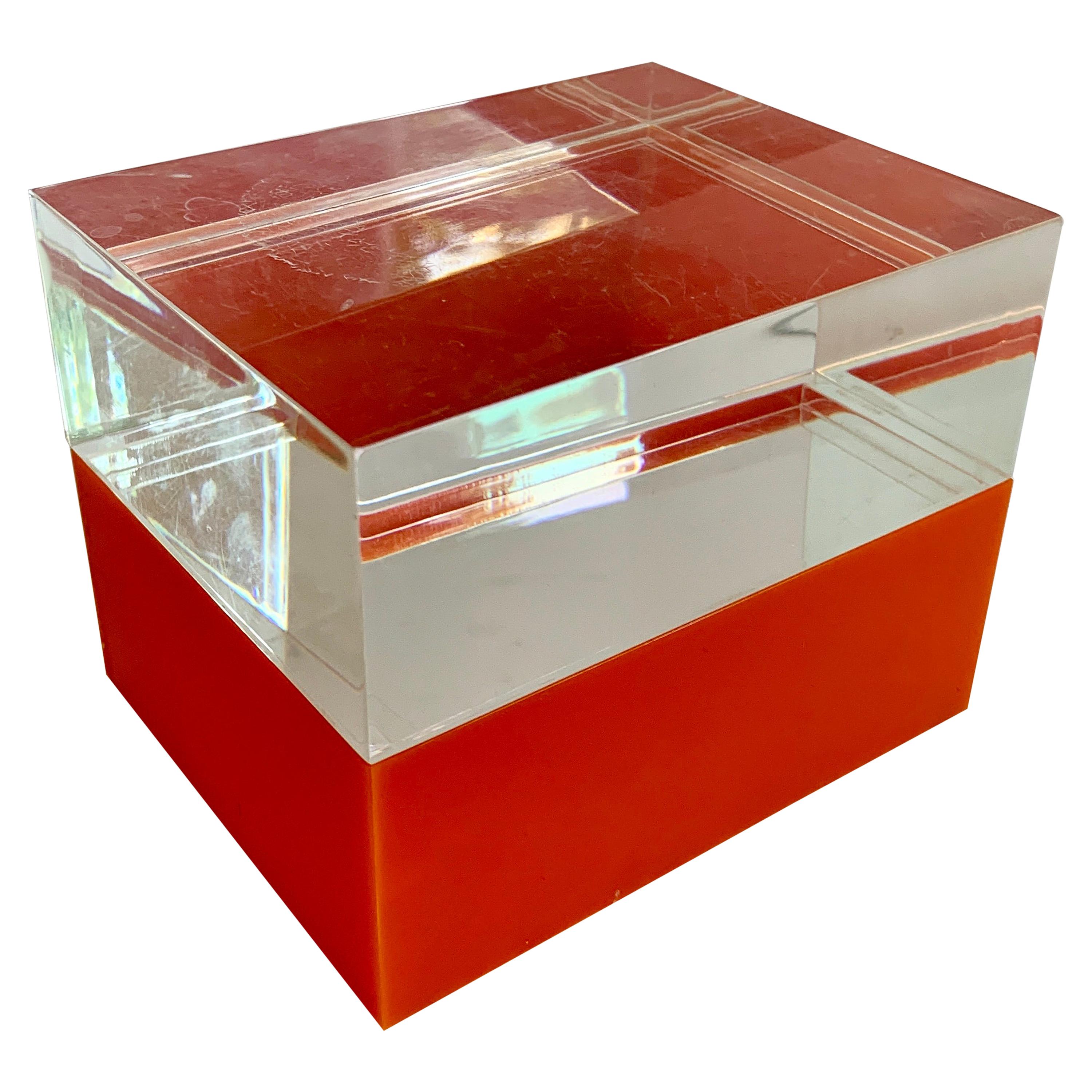 Orange Plexi and Acrylic Box at 1stDibs
