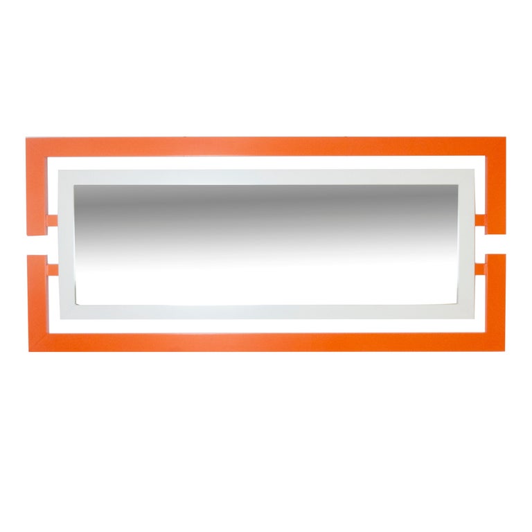 Orange Rectangle Wall Mirror, 'Customizable' - Immediately available in ...