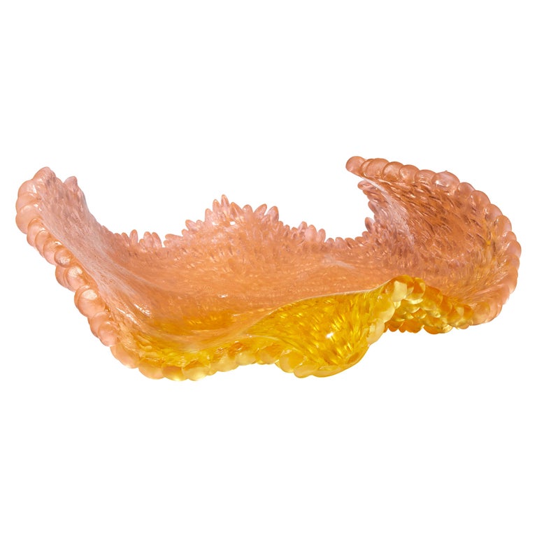 Orange Rose, a Glass Sculpture in Amber, Gold and Peach by Nina Casson ...