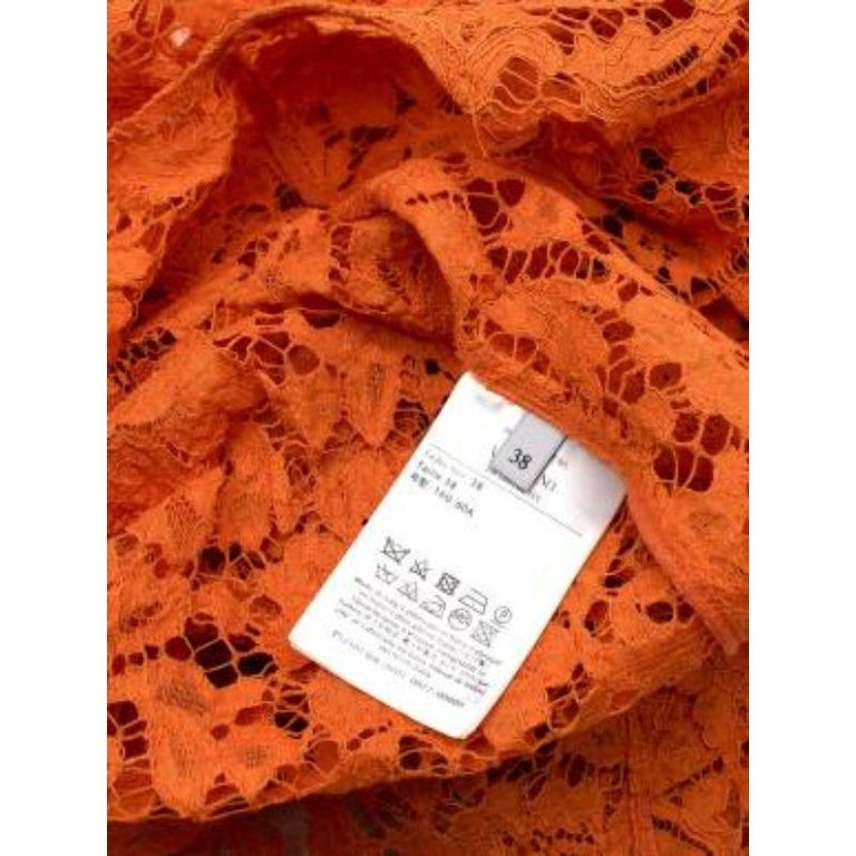 Orange Sheer Lace Shirt For Sale at 1stDibs